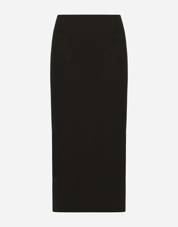 Dolce & Gabbana Straight-cut Jersey Midi Skirt - Black