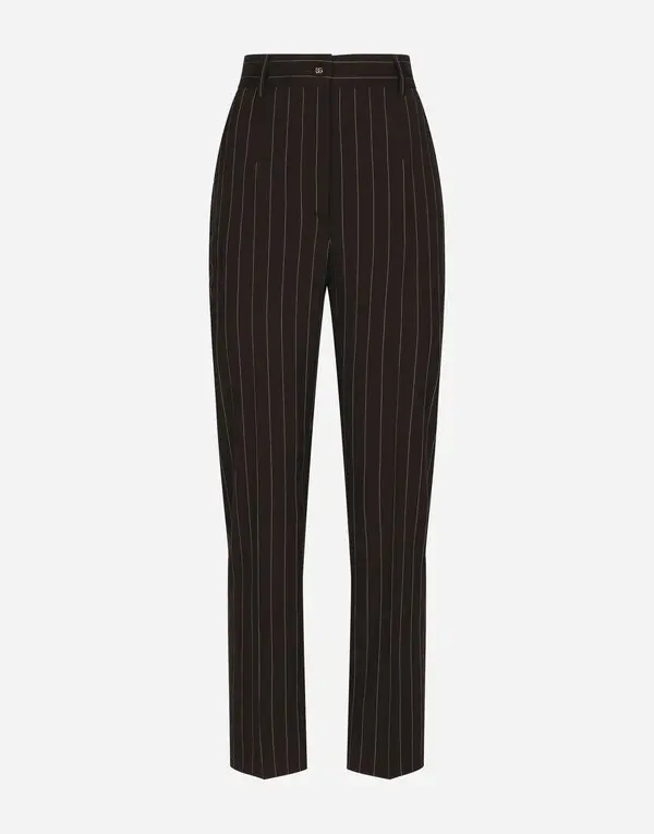 Dolce & Gabbana High-waisted Pinstripe Wool Pants - Multicolor