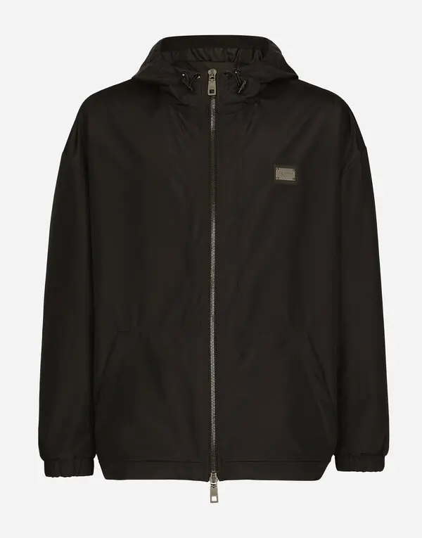 Dolce & Gabbana Nylon Jacket With Branded Tag - Black