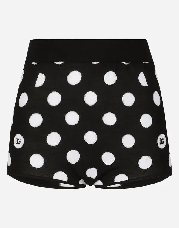 Dolce & Gabbana Wool And Silk High-waisted Panties With Polka-dot Inlay
