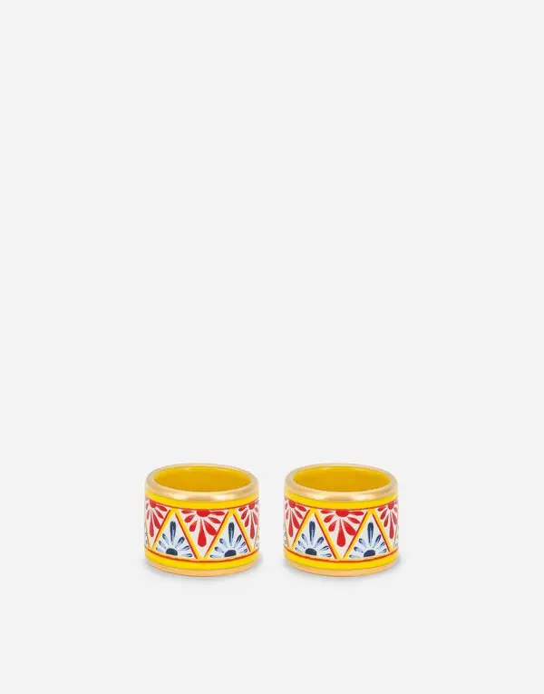 Dolce & Gabbana Set Of 2 Porcelain Napkin Rings