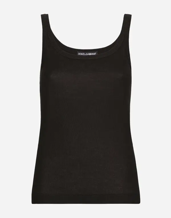 Dolce & Gabbana Fine-rib Cotton Tank Top - Black
