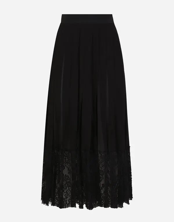 Dolce & Gabbana Crêpe De Chine Underskirt With Lace Edging