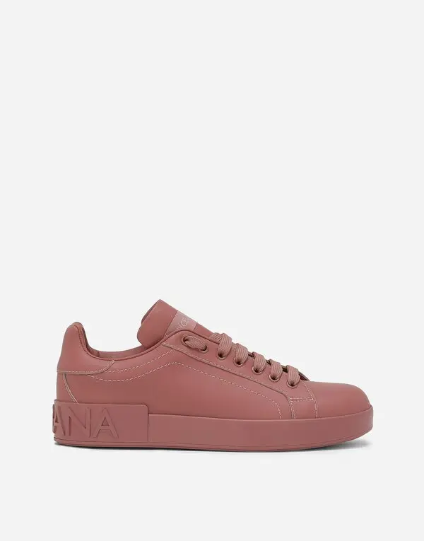 Dolce Gabbana Calfskin Portofino Sneakers Pink Editorialist