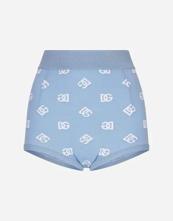 Dolce & Gabbana Wool And Silk High-waisted Panties With Dg Logo Inlay