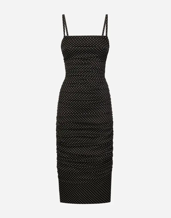 Dolce & Gabbana Micro Polka-dot Charmeuse Sheath Dress - Print