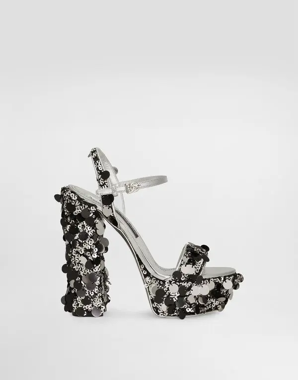 Dolce & Gabbana Keira Platform Sandals - Silver