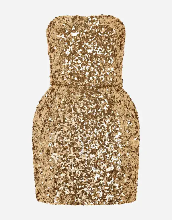 summer festival dress Sleeveless Sequin Mini Dress M/L / ROSE GOLD / 02696 main image 1