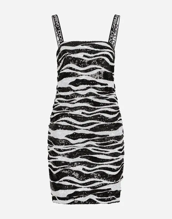 Dolce & Gabbana Sequined Draped Mini Dress - Multicolor