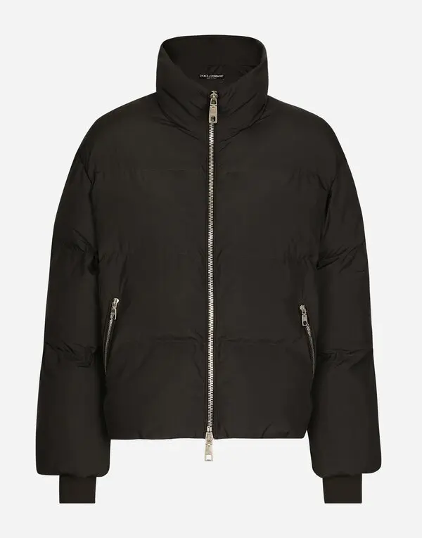 Dolce & Gabbana Short Nylon Down Jacket With Branded Tag