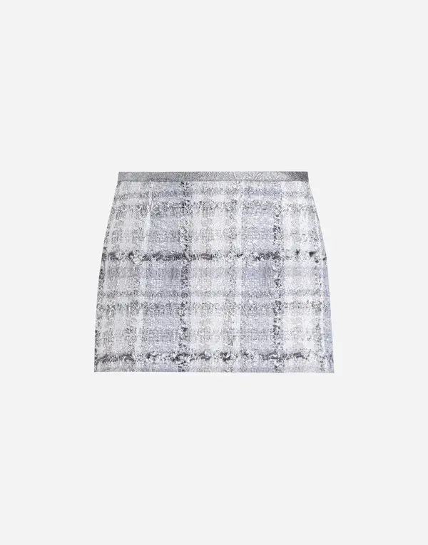 Dolce & Gabbana Check Lurex Raschel Tweed Miniskirt - Multicolor