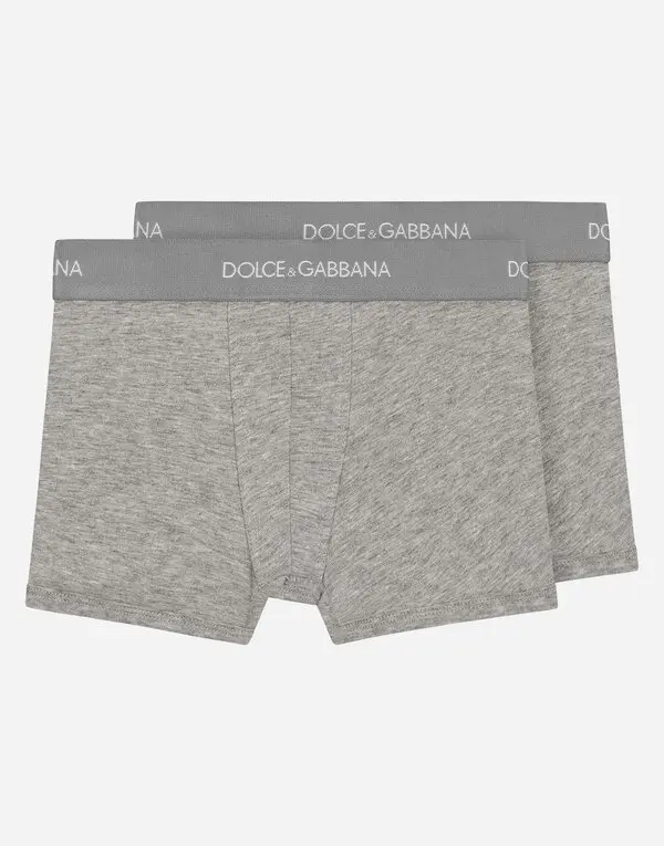 Dolce & Gabbana Boxer Two-pack With Branded Elastic - Grey