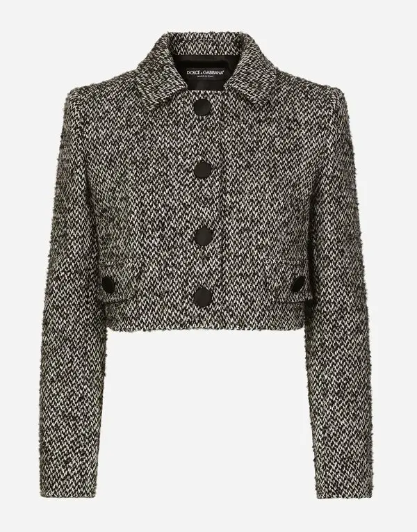 Dolce & Gabbana Short Wool Micro-tweed Jacket - Multicolor