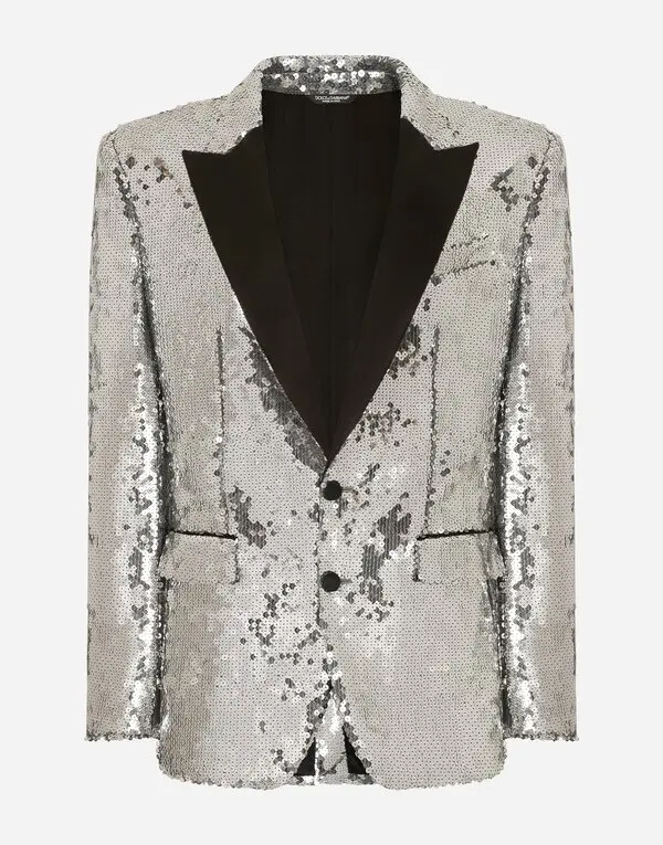 Dolce & Gabbana Sicilia Sequined Single-breasted Tuxedo Jacket - Plateado