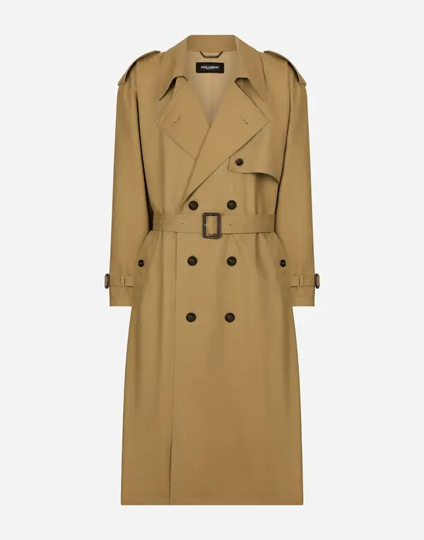 Dolce & Gabbana Double-breasted Cotton Trench Coat - Beige
