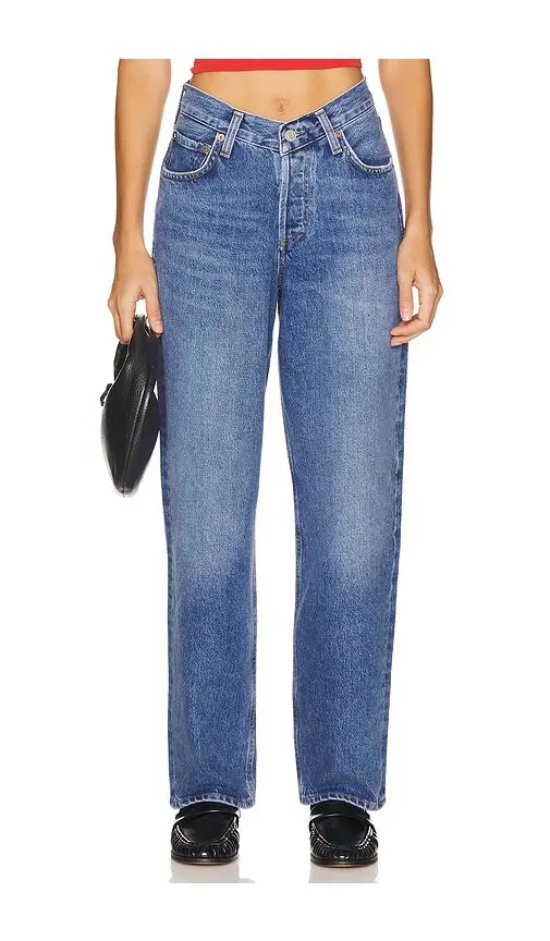 AGOLDE V-waist Baggy In Blue - Cascade