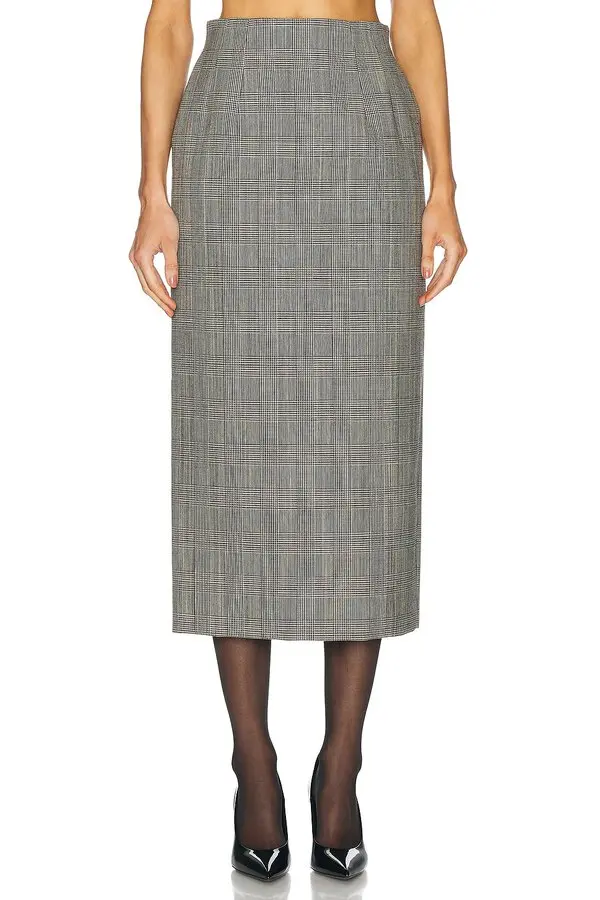 Wardrobe.NYC Contour Midi Skirt - Prince Of Wales