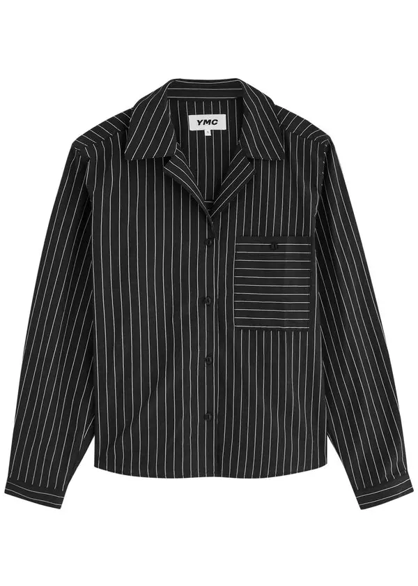 You Must Create Annie Striped Cotton-blend Shirt - Black And White