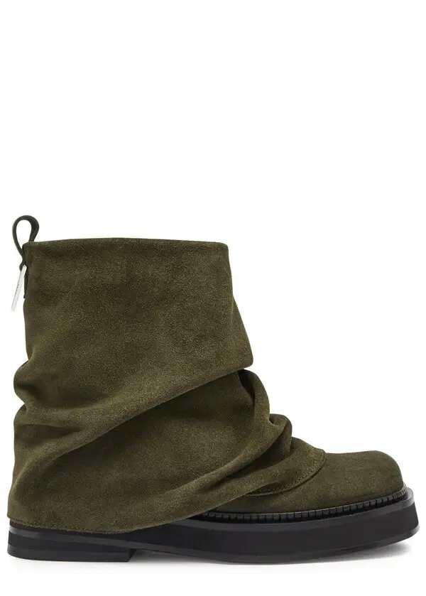 Attico Robin Mini Layered Suede Combat Boots