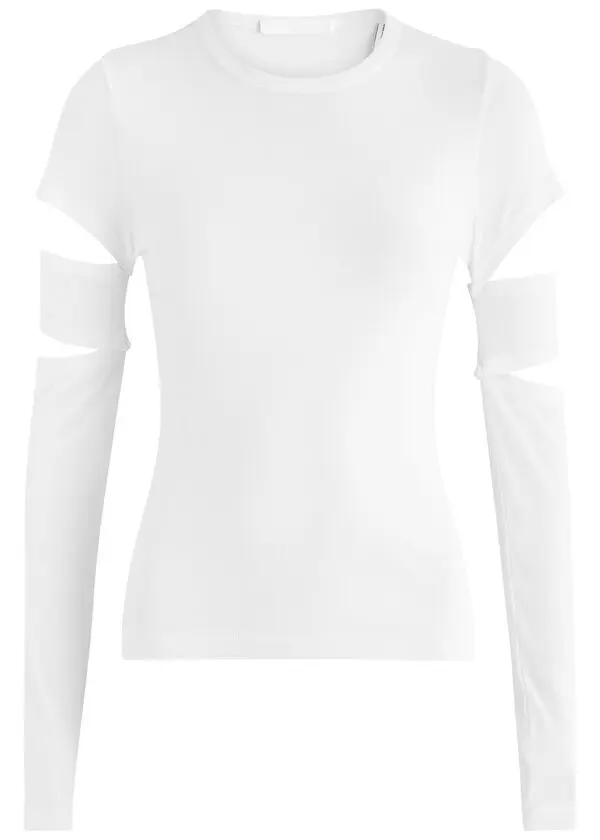 Helmut Lang Slash Cotton-blend Top - White