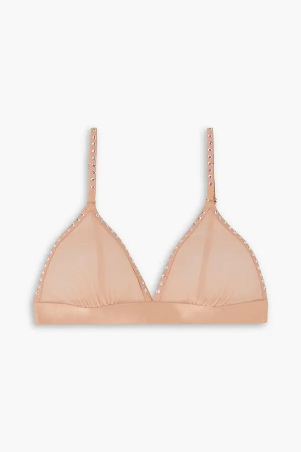 Love Stories Uma Embellished Stretchtulle Softcup Triangle Bra