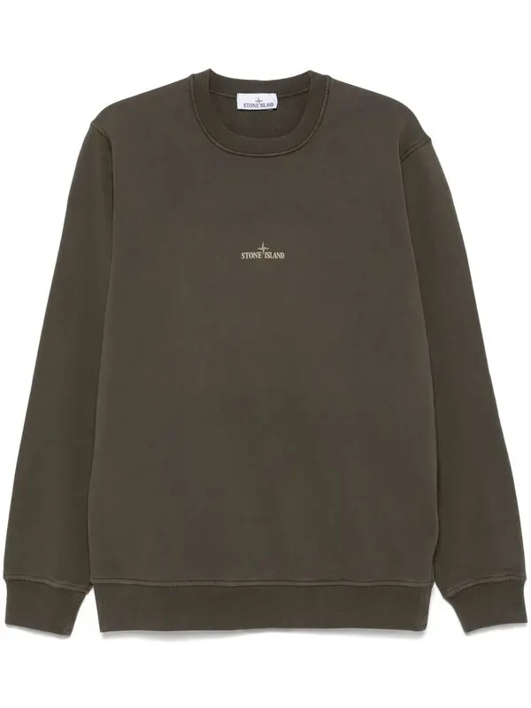 Stone Island Logo-print Sweatshirt - Green