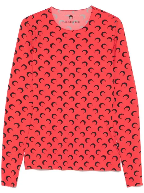 MARINE SERRE Moonogram Print T-shirt - Red