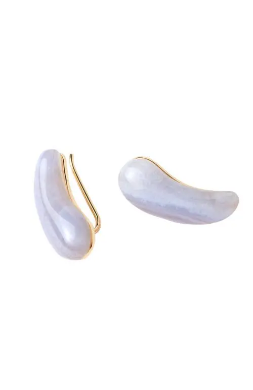 PDPAOLA Agate Aqua Earrings - Blue Lace