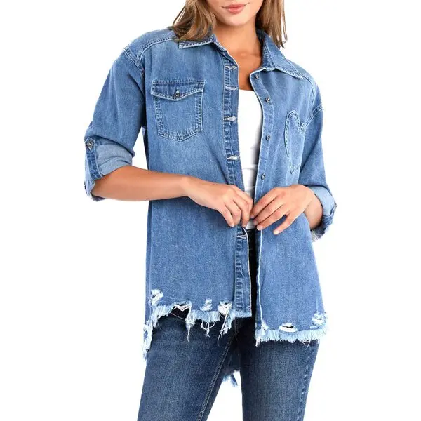 BILLY T Heart Pocket Denim Shirt