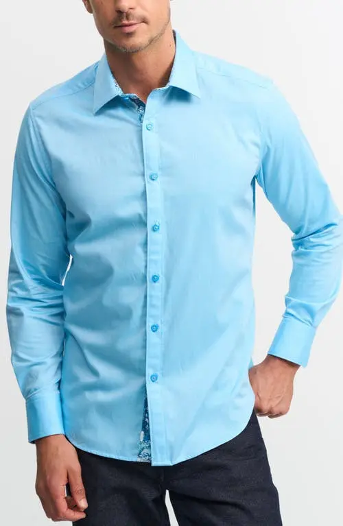 Robert Graham Wayfarer Classic Fit Stretch Cotton Button-up Shirt - Turquoise
