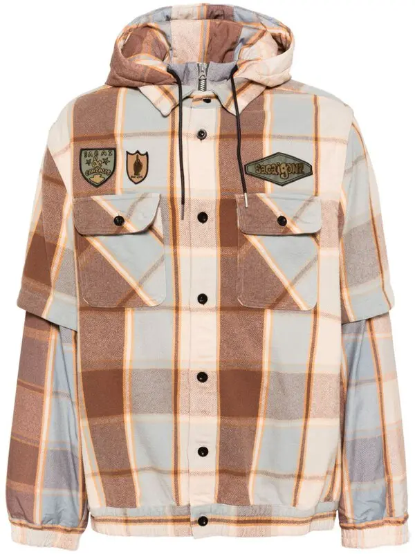 Sacai Plaid Check Pattern Shirt Jacket