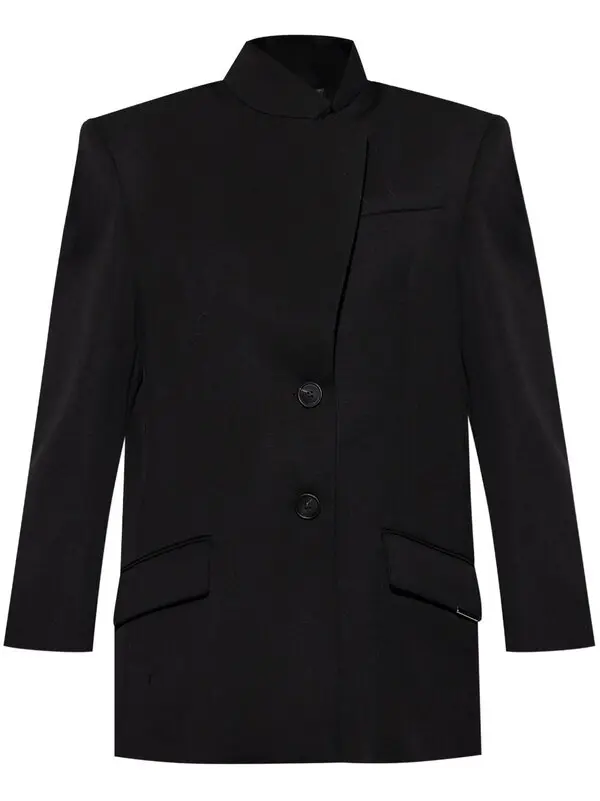 Attico Wool Gabardine Blazer - Black
