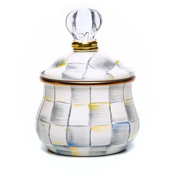 MACKENZIE-CHILDS Sterling Check Lidded Sugar Bowl - No Color