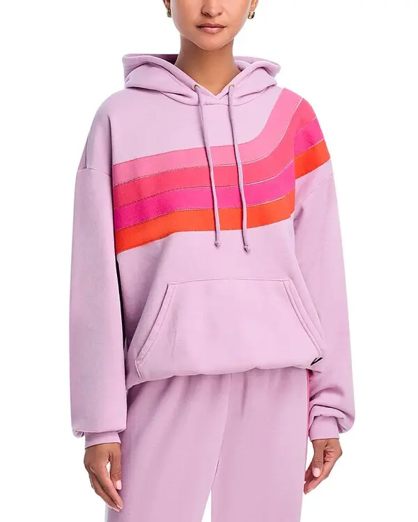 Aviator Nation Wave Pullover Hoodie - Mauve/magenta Orange