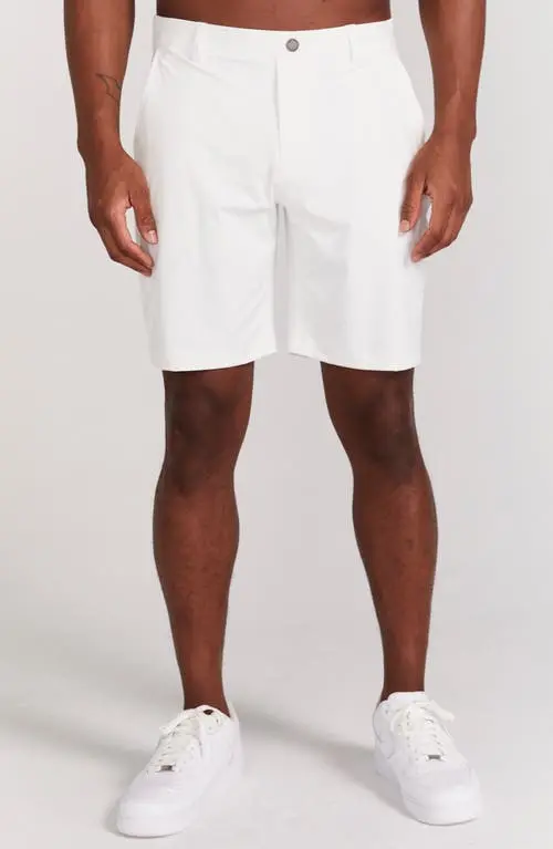 REDVANLY Varick Pull-on Shorts - Bright White