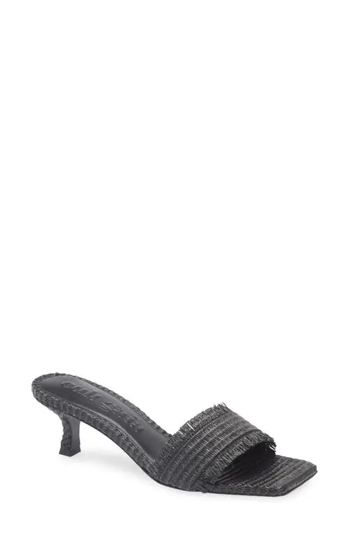 Cult Gaia Ada Raffia Slide Sandal - Black