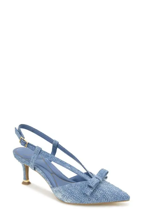KENNETH COLE Umayra Slingback Pumps - Crystal Denim