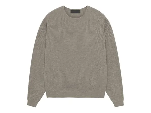 Fear Of God Essentials Waffle Crewneck Sweatshirt - Heather Gray