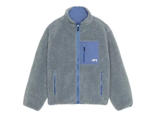 StÜssy Sherpa Reversible Jacket - Bluestone