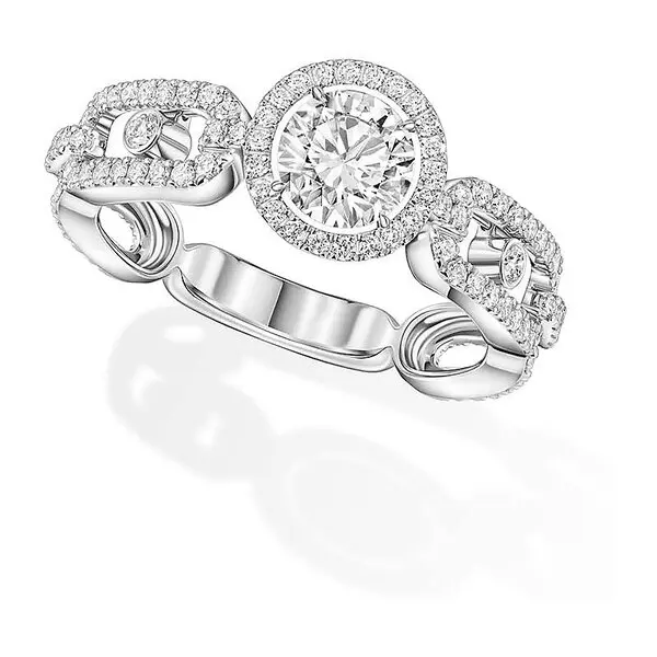 Messika Move Link 18ct Rose-gold Diamond Ring - White Gold