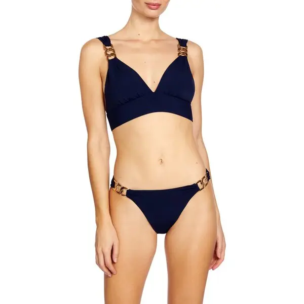 Robin Piccone Jane Chain Bikini Bottom - Navy