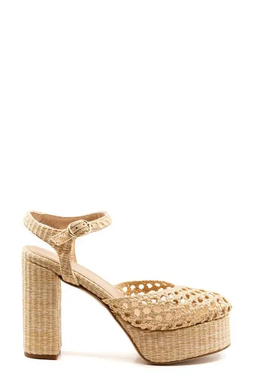 ANDREA GOMEZ Beatriz Raffia Platform Sandals - Natural Raffia