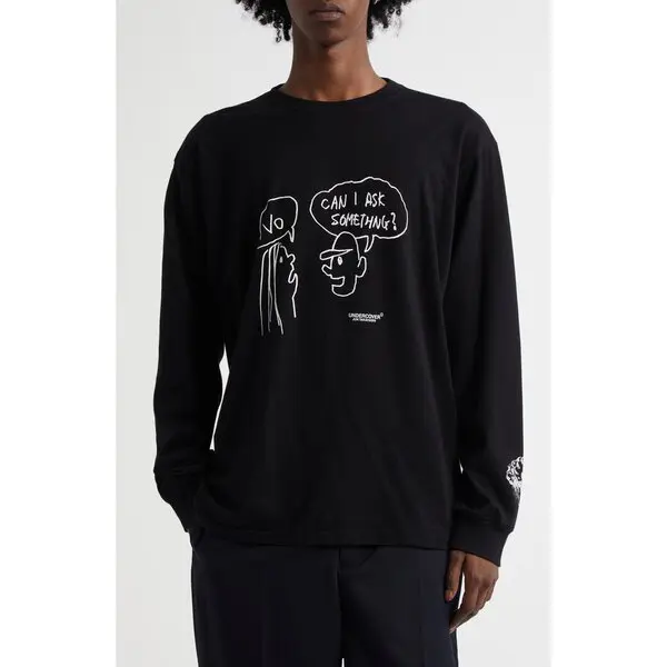 Undercoverism Long Sleeve Cartoon Graphic T-Shirt - Black 