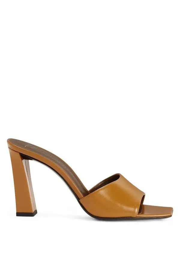 GIUSEPPE ZANOTTI Talia 90 Leather Mules - Orange