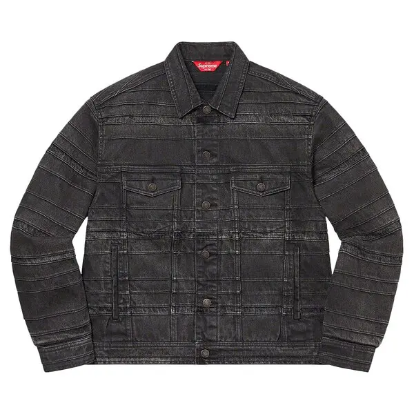 Supreme Layered Denim Trucker Jacket - Black