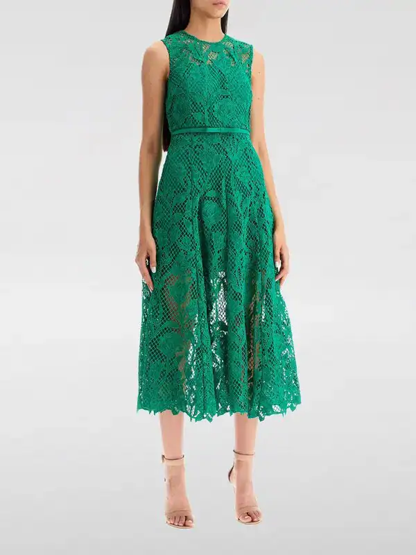 Self-Portrait Lace Midi Dress In Green - 55% Off | Editorialist