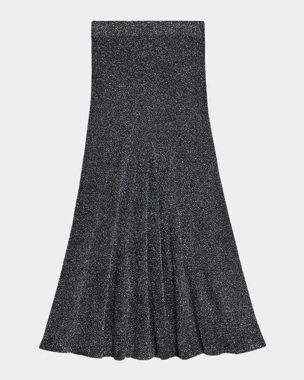 Helmut Lang Lurex Maxi Skirt - Silver