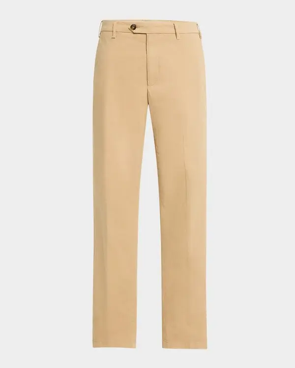 Canali Straight Fit Flat-front Pants