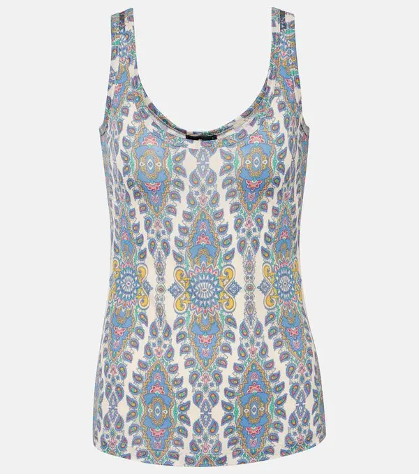 Etro Printed Tank Top - White