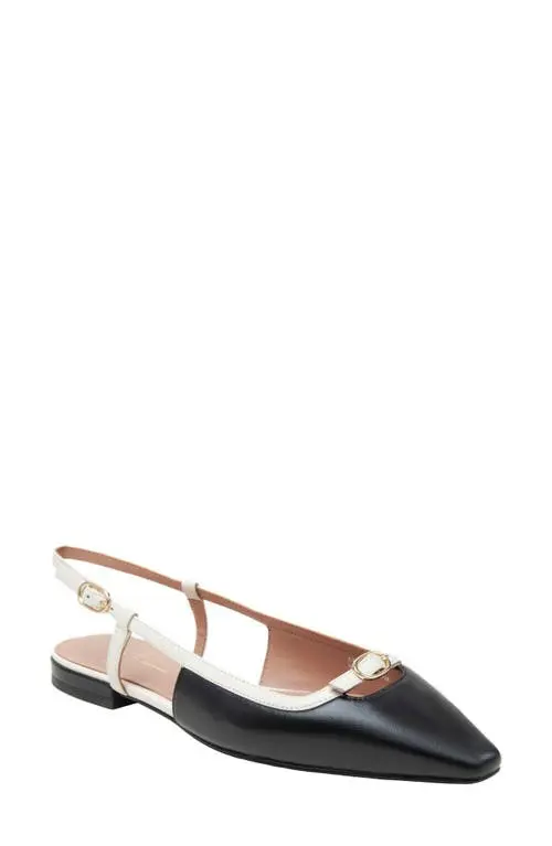 Linea Paolo Cassidy Slingback Flats - Black/ Ivory